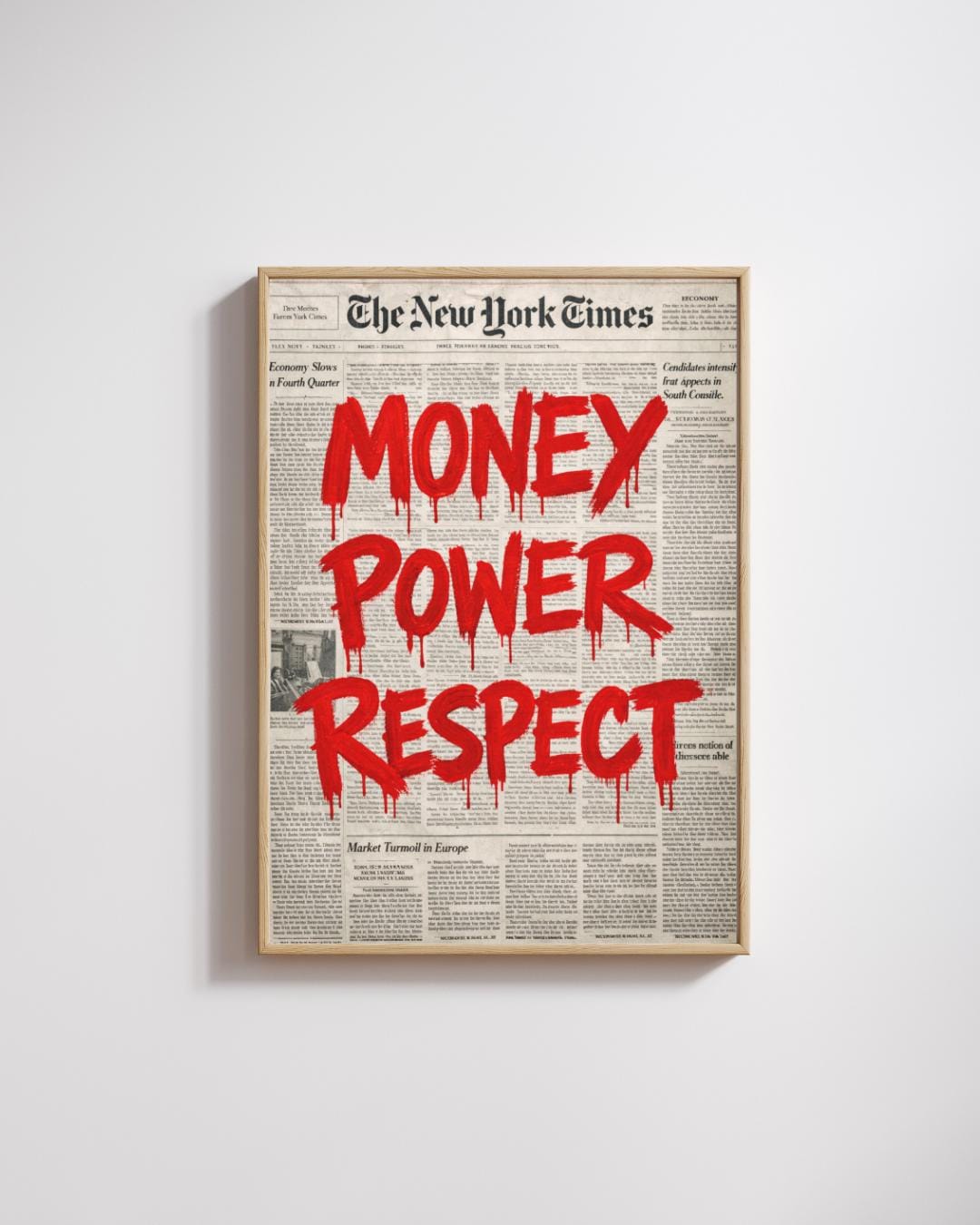 Money Power Respect Graffiti Art Print, Newspaper Style (digital Print ...
