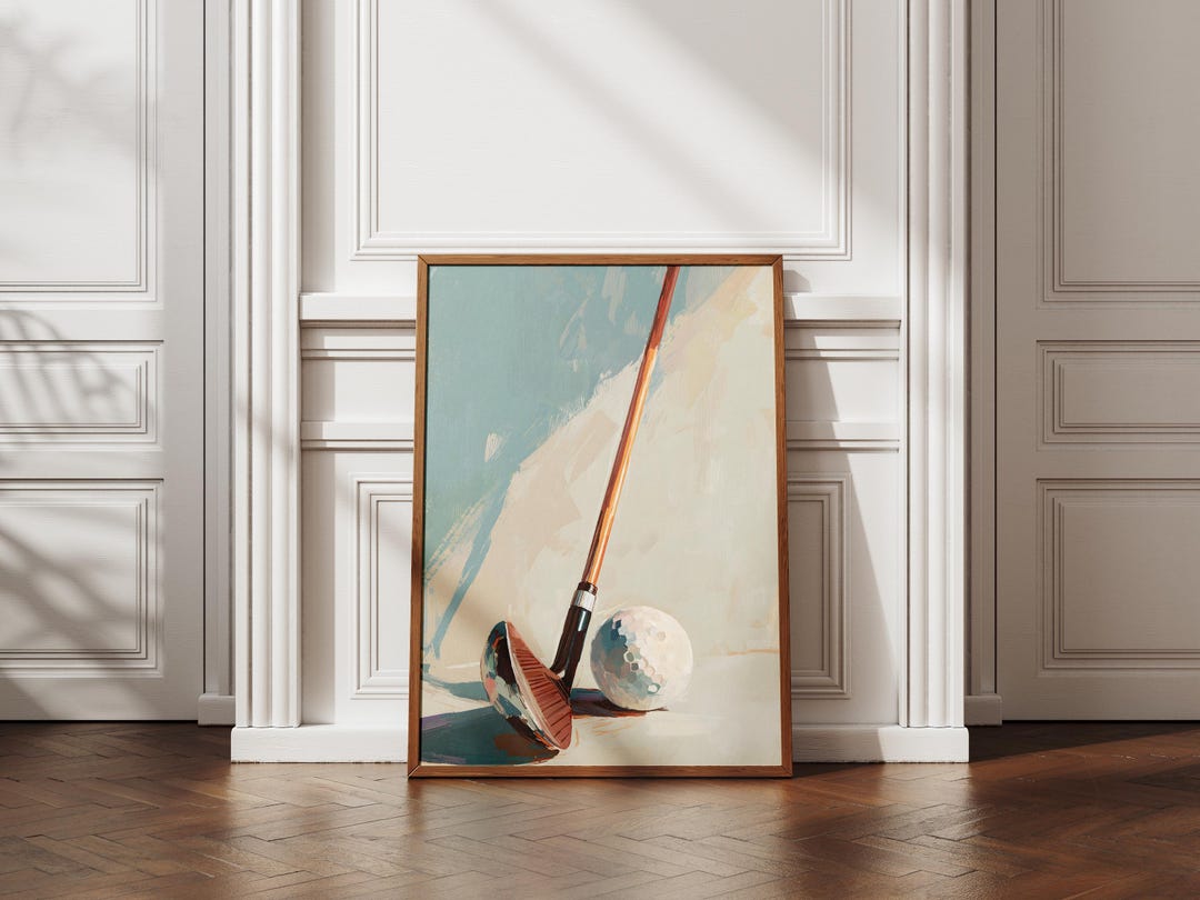 Vintage Golf Club Painting, Abstract Golf Ball Art (digital Download ...
