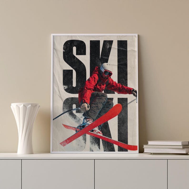 Ski Print: Retro Winter Poster (physical Print) - Etsy UK