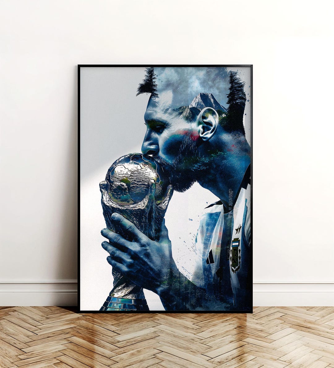 Lionel Messi World Cup Print | Double Exposure Portrait, Argentina ...