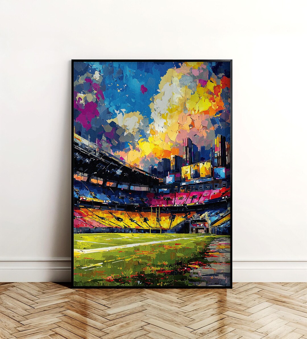 Colorful American Football Stadium Wall Art | Abstract Sports Poster ...
