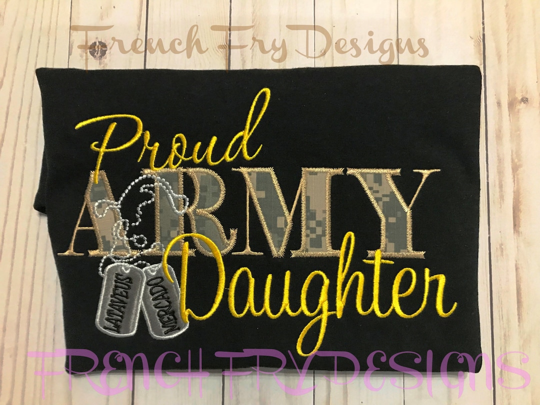 Proud Army Daughter Applique Short Sleeve T-shirt Customized - Etsy