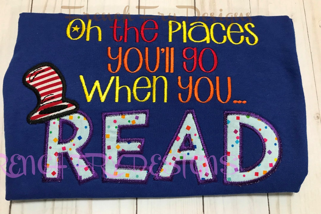 Customized READING Applique T-shirt - Etsy