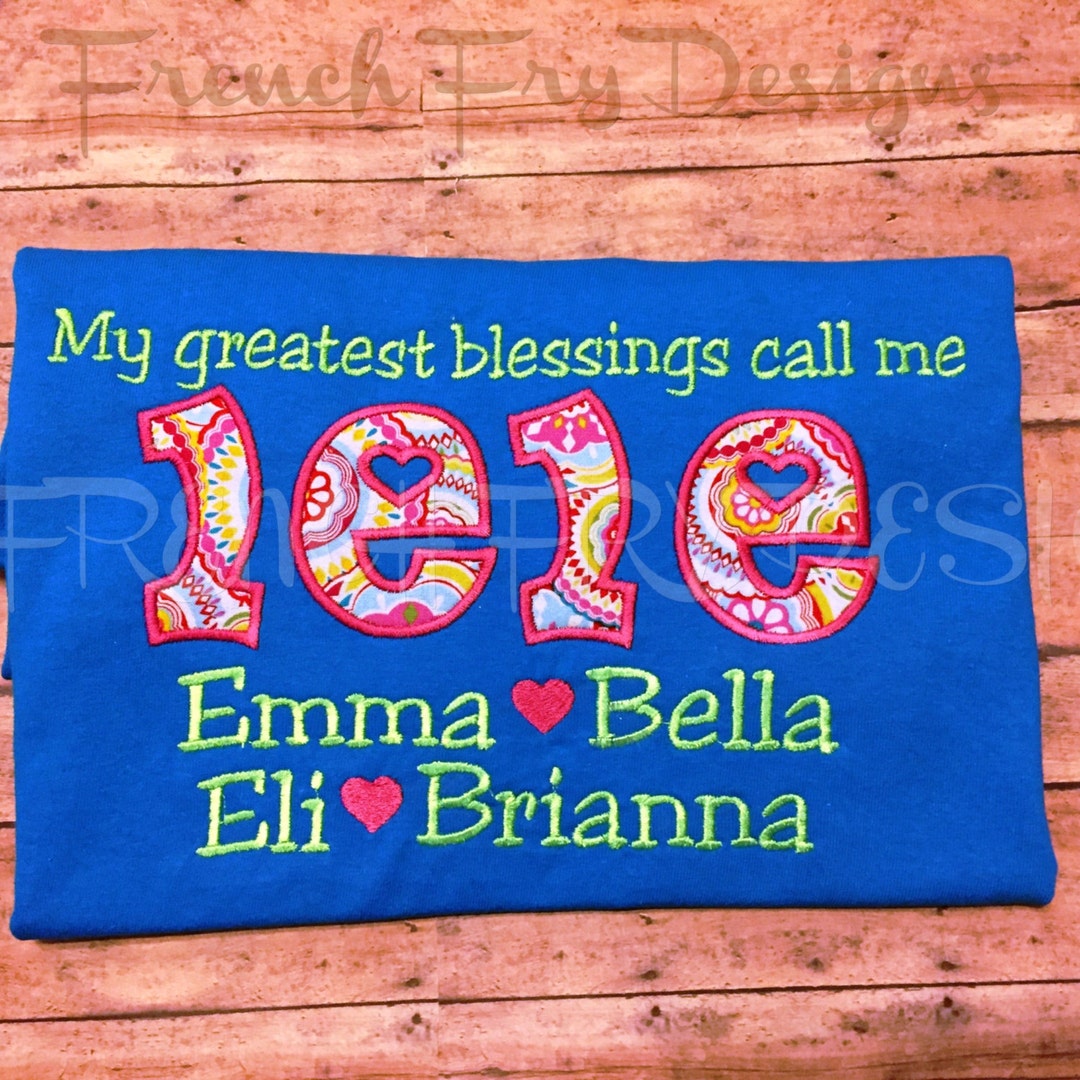 LELE Applique Short-sleeved Shirt Customized for GRANDMOTHER and ...