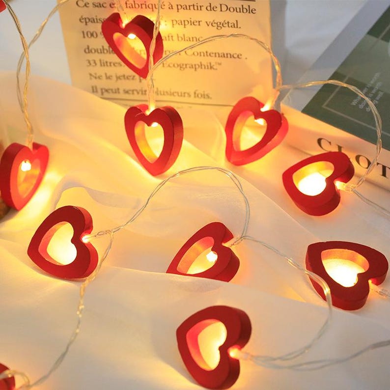 Heart Shaped String Lights, Valentine's Day LED Lights, Valentine's Day ...