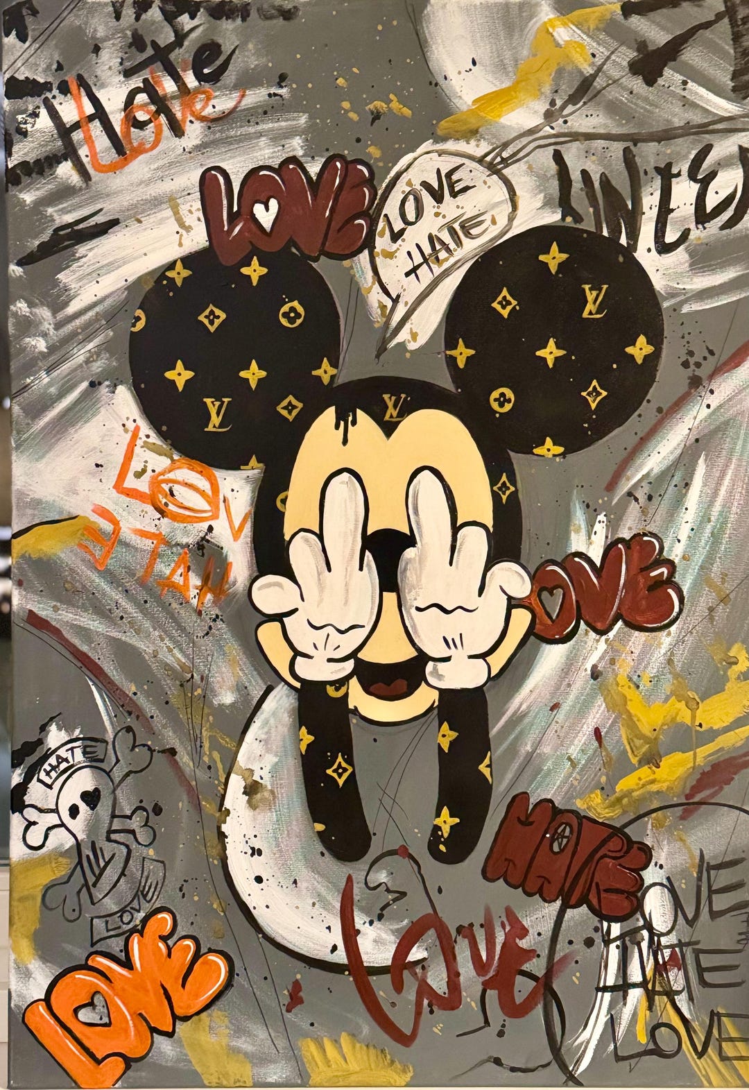Love/hate Icon Mickey Mouse - Etsy