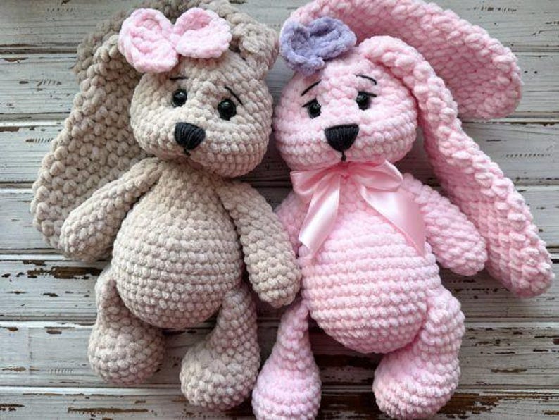 Crochet Bunny Pattern PDF – Amigurumi Rabbit Plush Toy, Velvet Yarn ...