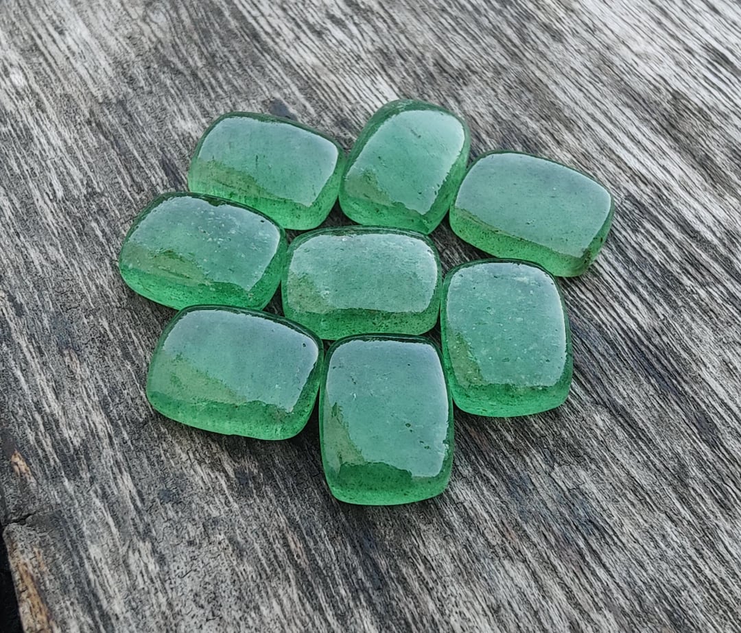 Natural Green Strawberry Quartz Rectangle Cushion Shape Cabochon Flat ...