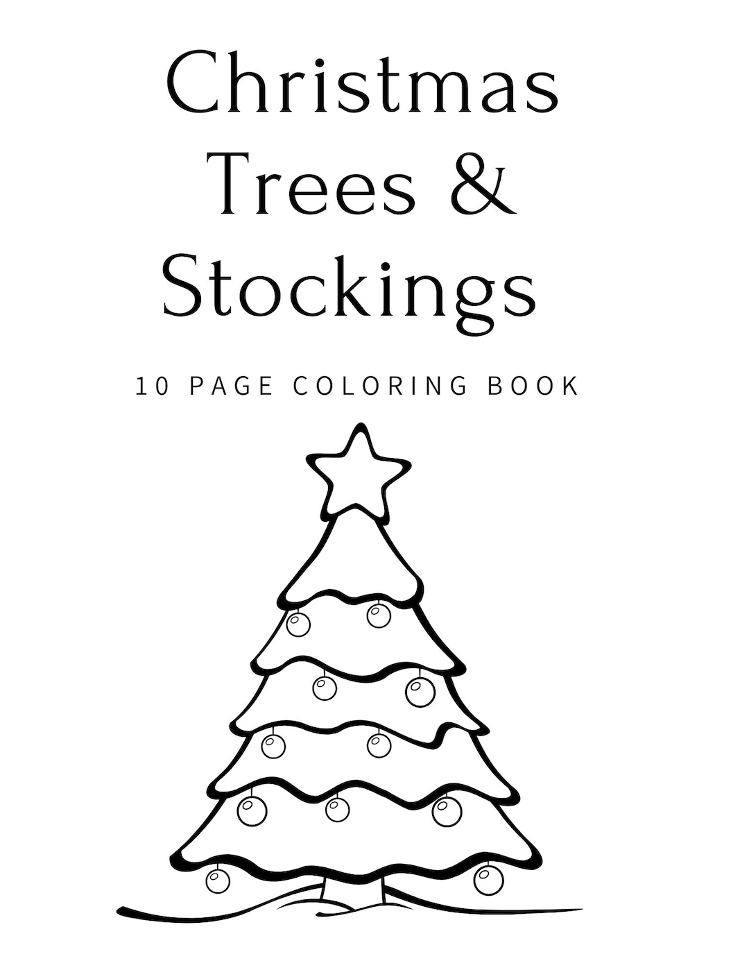 10 Pages Coloring Book – Christmas Trees & Stockings - Etsy