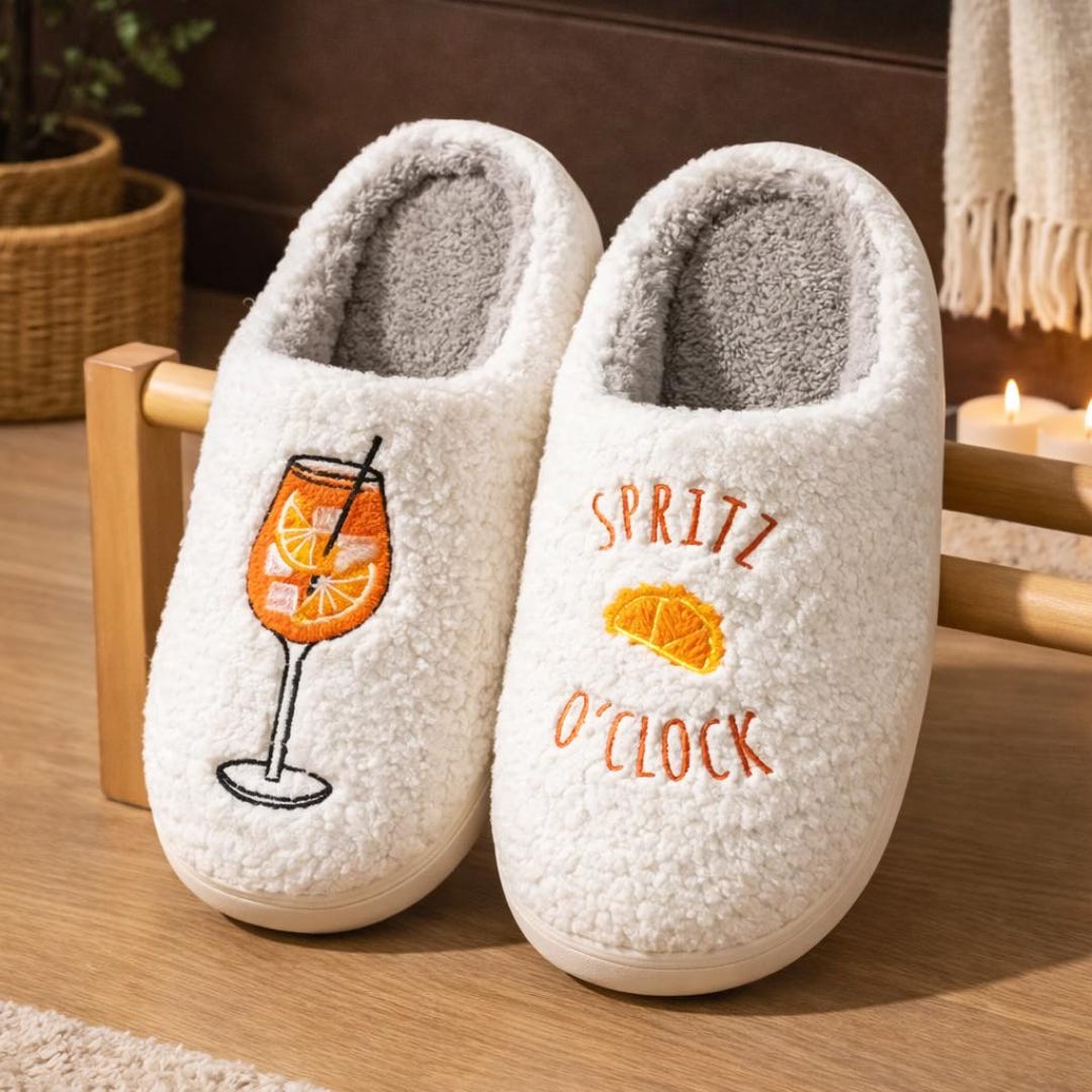 Aperol Spritz Women's Slippers Spritz O'clock | Cozy Comfy Fluffy ...