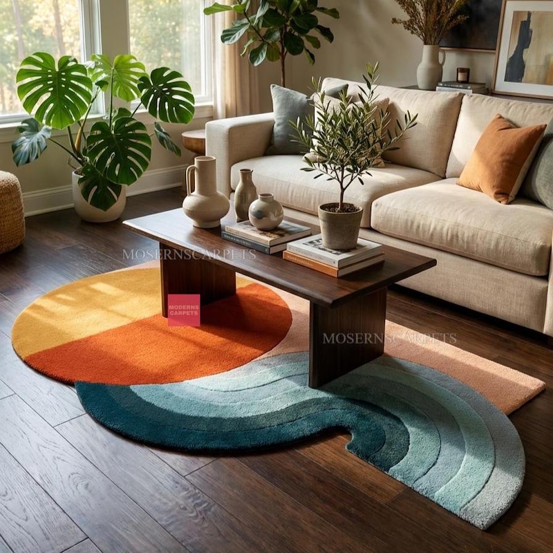 Irregular Curved Rug - Etsy