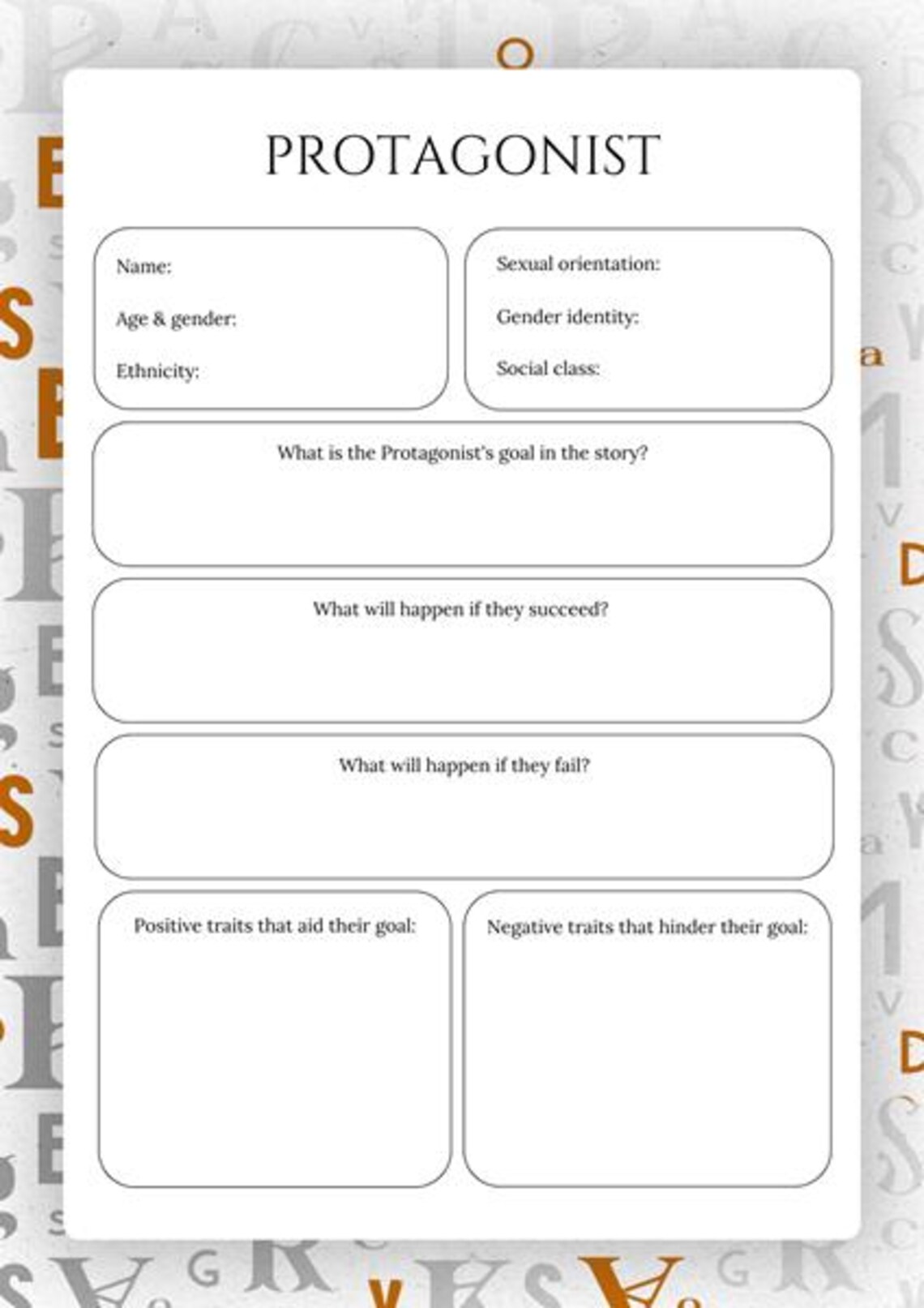 Your Novel Outline Journal (printable PDF Template) - Etsy