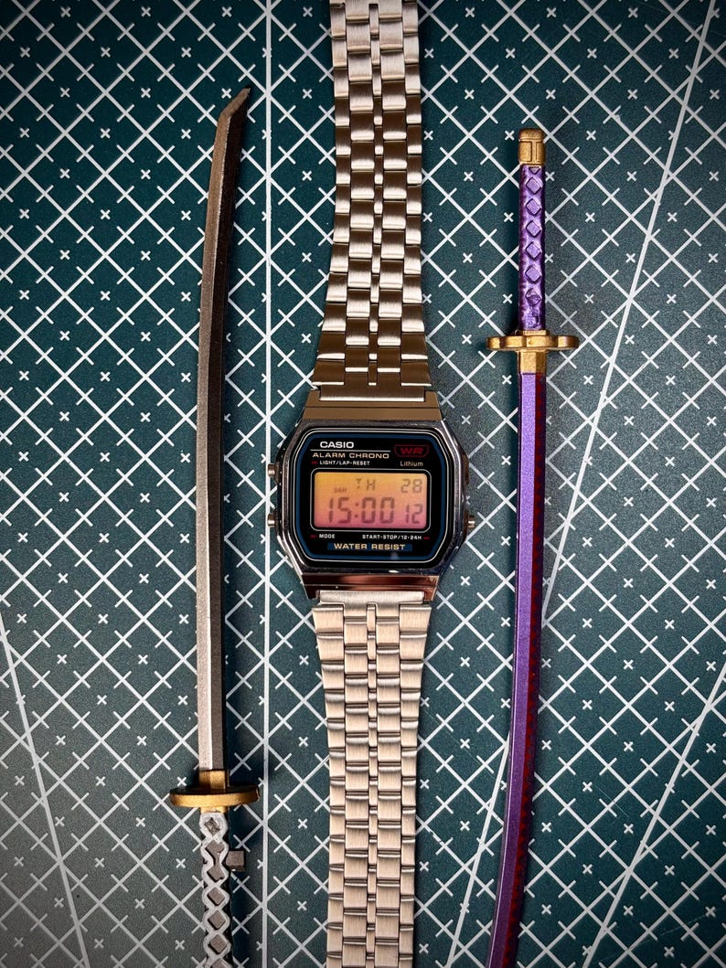 Casio F-91W Mod With Amber-pink Gradient Display | Retro Digital Watch ...