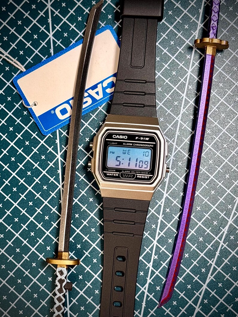 Casio F-91W Mod Ice Blue Screen – Retro Digital Watch – Y2K Casio Mod ...