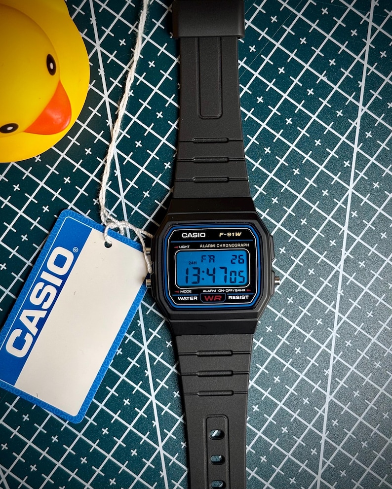 Casio F-91W Blue LCD Mod – Reloj Digital Retro Tech Minimal - Etsy