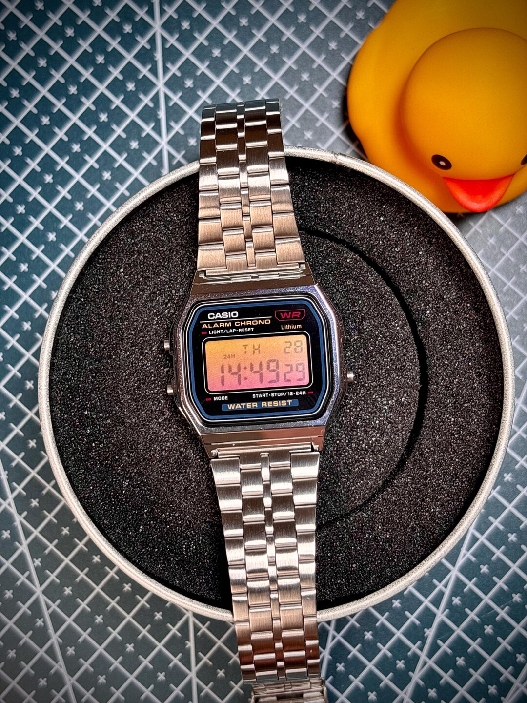 Casio F-91W Mod With Amber-pink Gradient Display | Retro Digital Watch ...