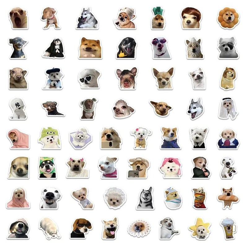 Funny Dog Face Meme Sticker Pack, Cute Animal Dogs and Cats Meme ...