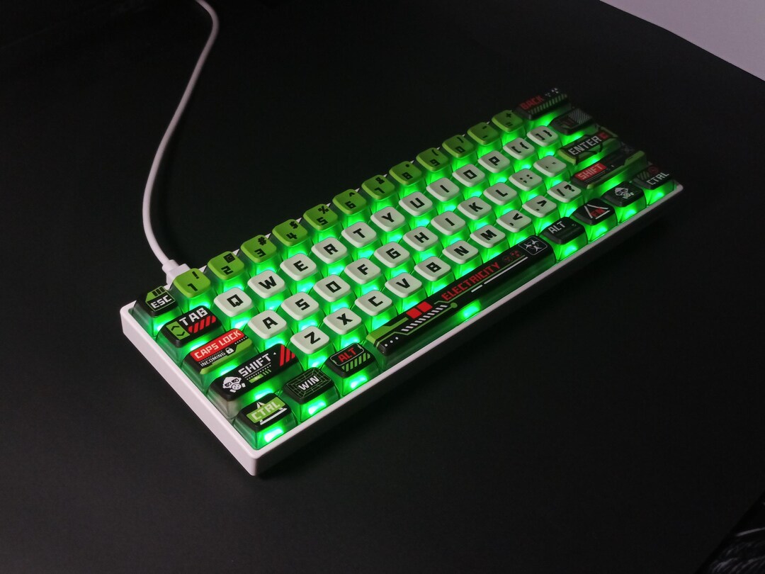Doomsday Keycap Set PBT • Toxic Green Biohazard Theme • SA Profile ...