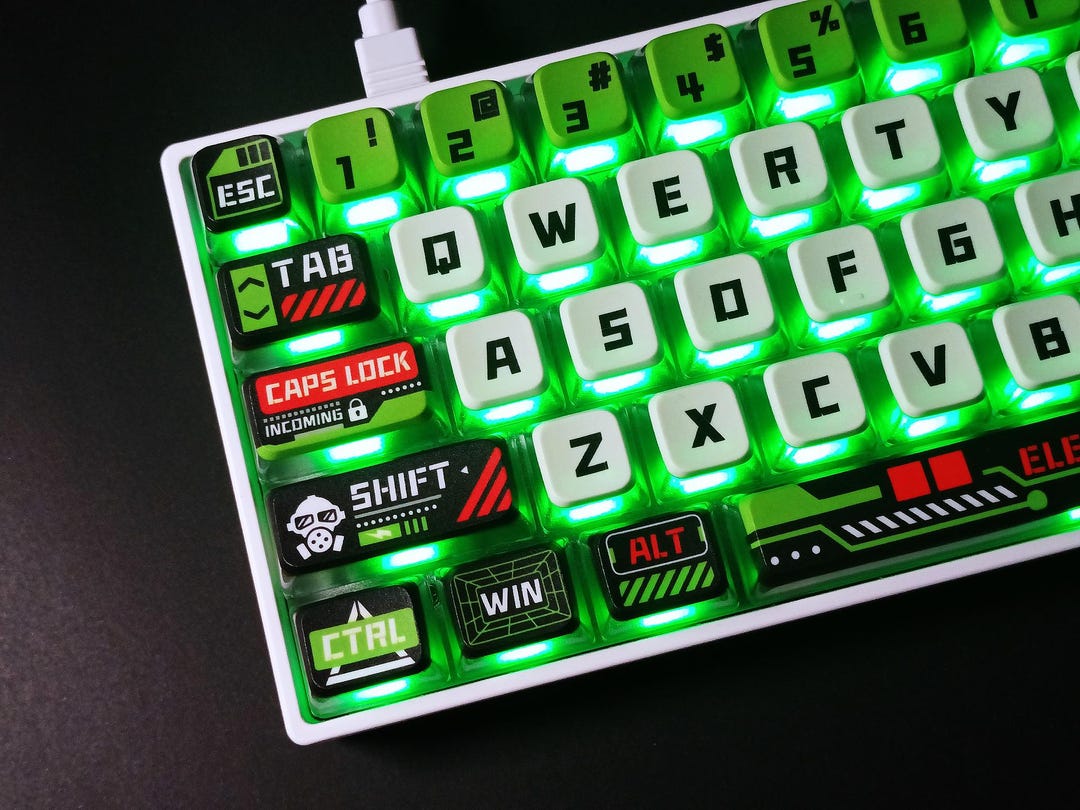 Doomsday Green PBT Keycaps SA Profile | Biohazard Nuclear Theme Keycap ...