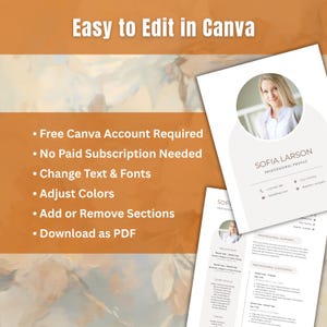 Modern Resume Bundle With Cover Letter | CV Template 1 & 2 Page Resume ...