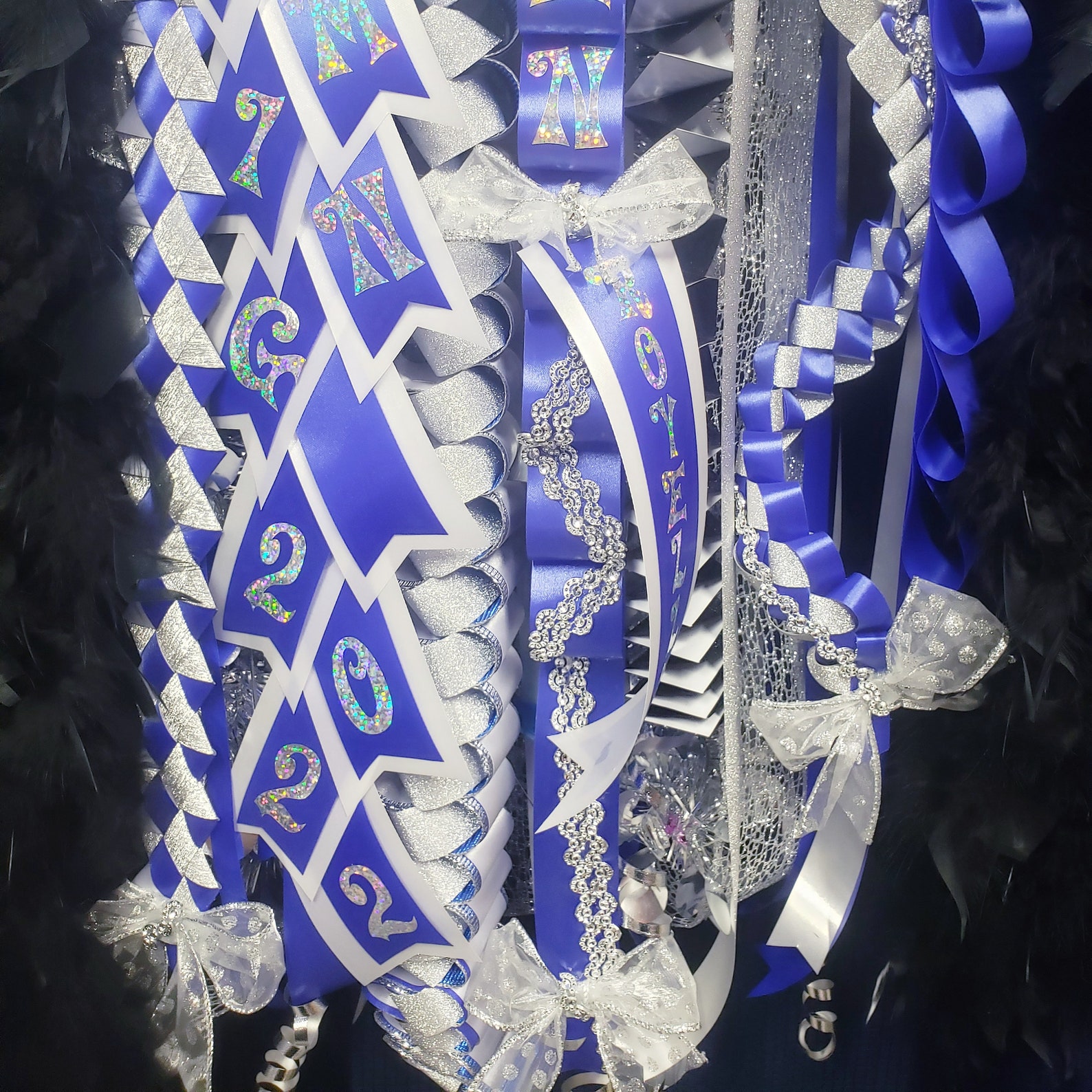 Royal Blue Double Homecoming Mum / Custom Made Double Homecoming Mum ...