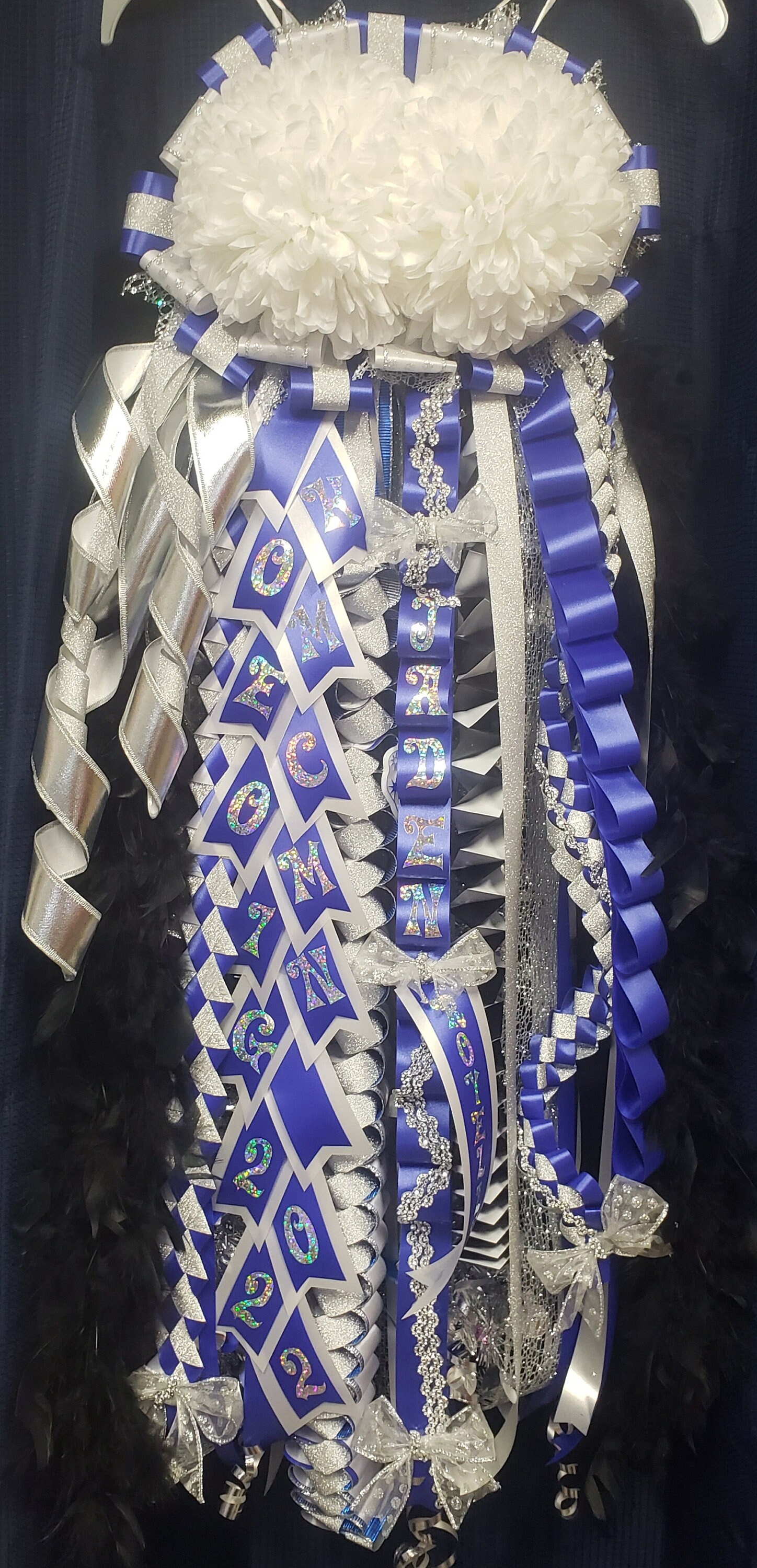 Royal Blue Double Homecoming Mum / Custom Made Double Homecoming Mum ...