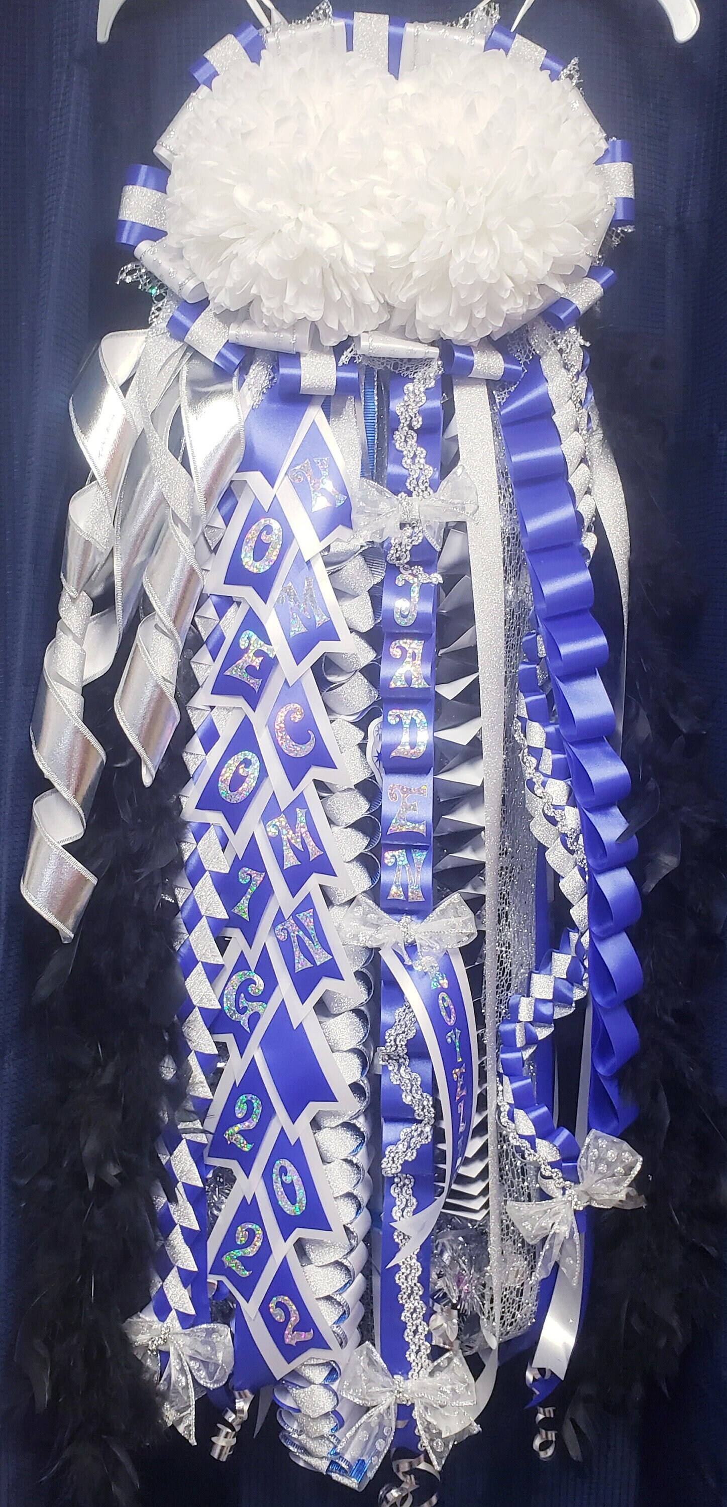Royal Blue Double Homecoming Mum / Custom Made Double Homecoming Mum ...