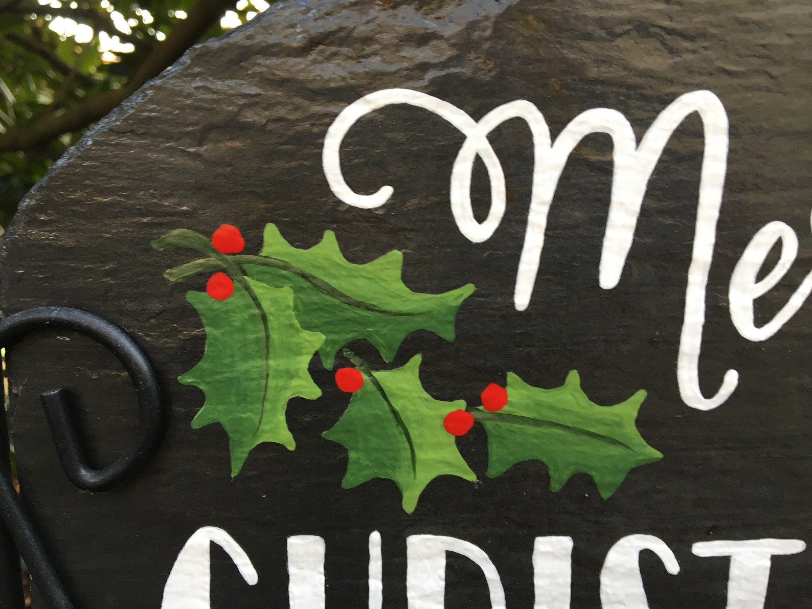 Merry Christmas Slate Sign With White Lettering for Your - Etsy