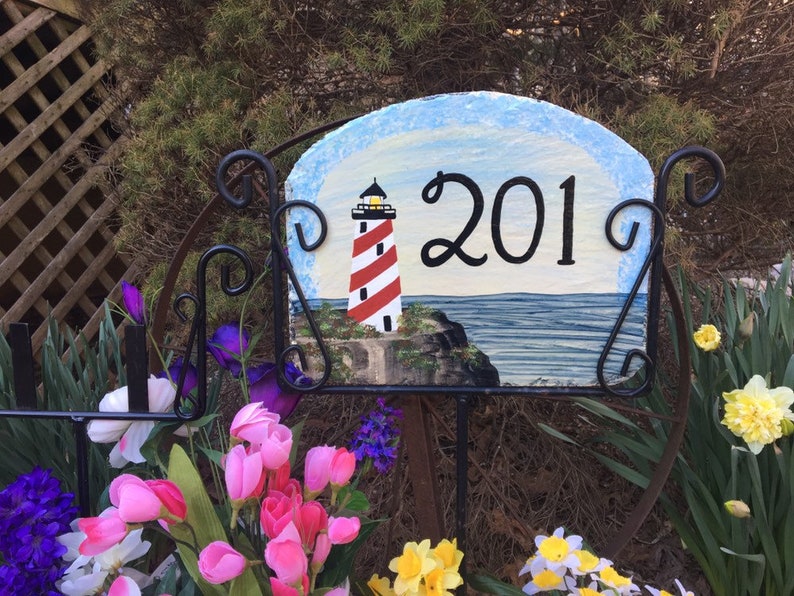 Personalized Nautical Lighthouse Slate Welcome Sign: Seascape Decor ...
