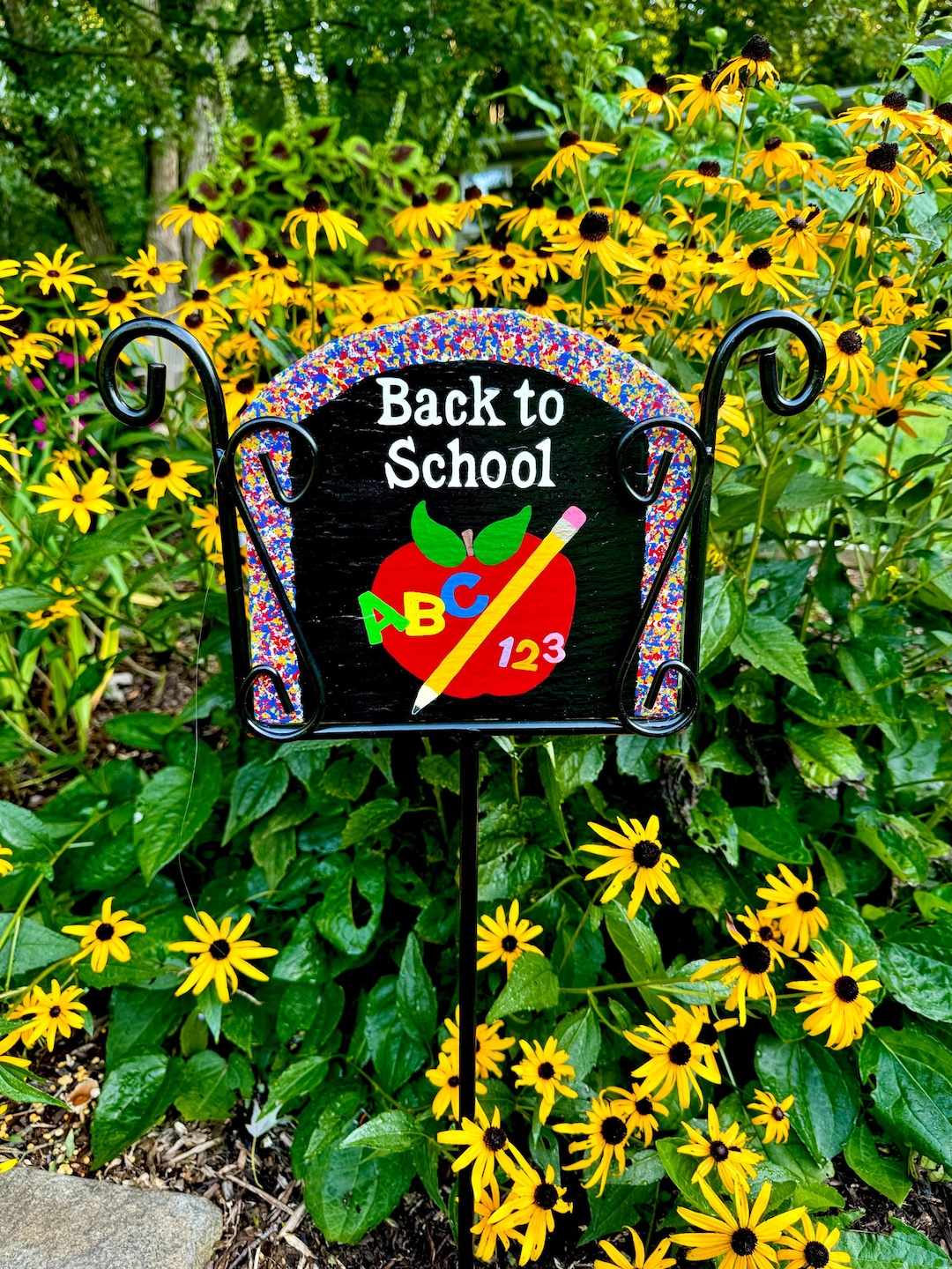 Back to School Abc's 1, 2, 3's Apple 1st Day Slider Hanging Slate ...
