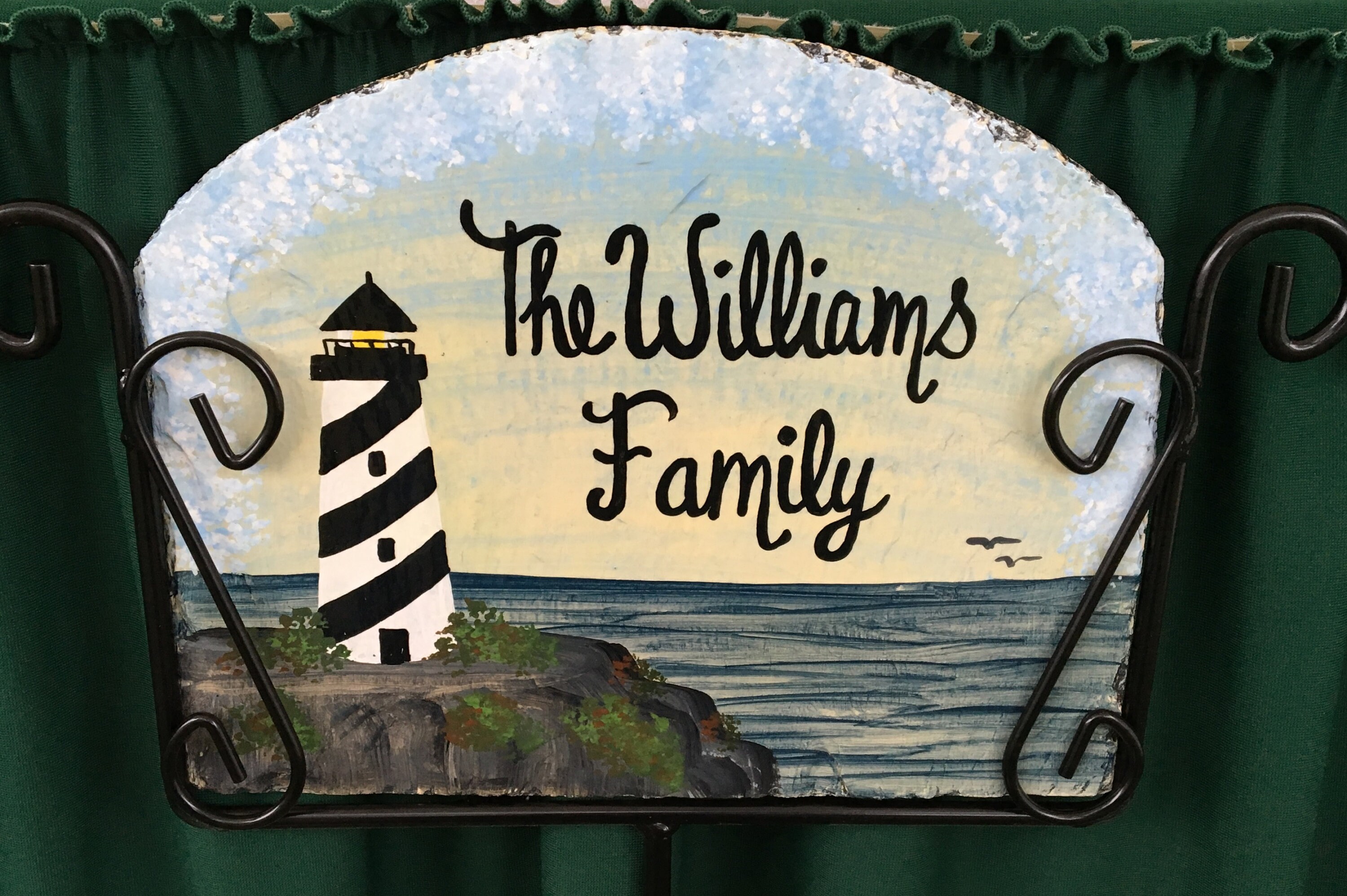 Personalized Nautical Lighthouse Slate Welcome Sign: Seascape Decor ...