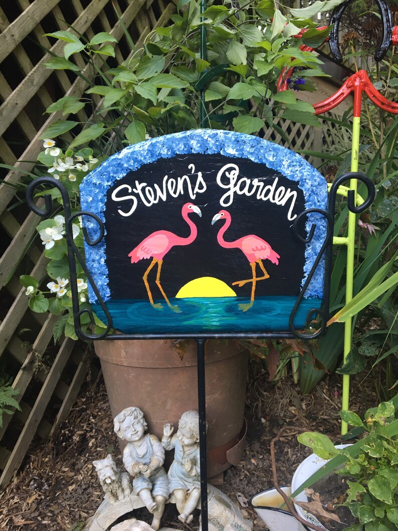 Pink Flamingo Welcome Slate Sign Summer Beach Pool - Etsy