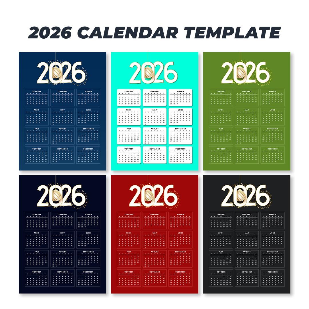 2026 Wall Calendar, Elegant Black and Gold New Year Design (digital ...