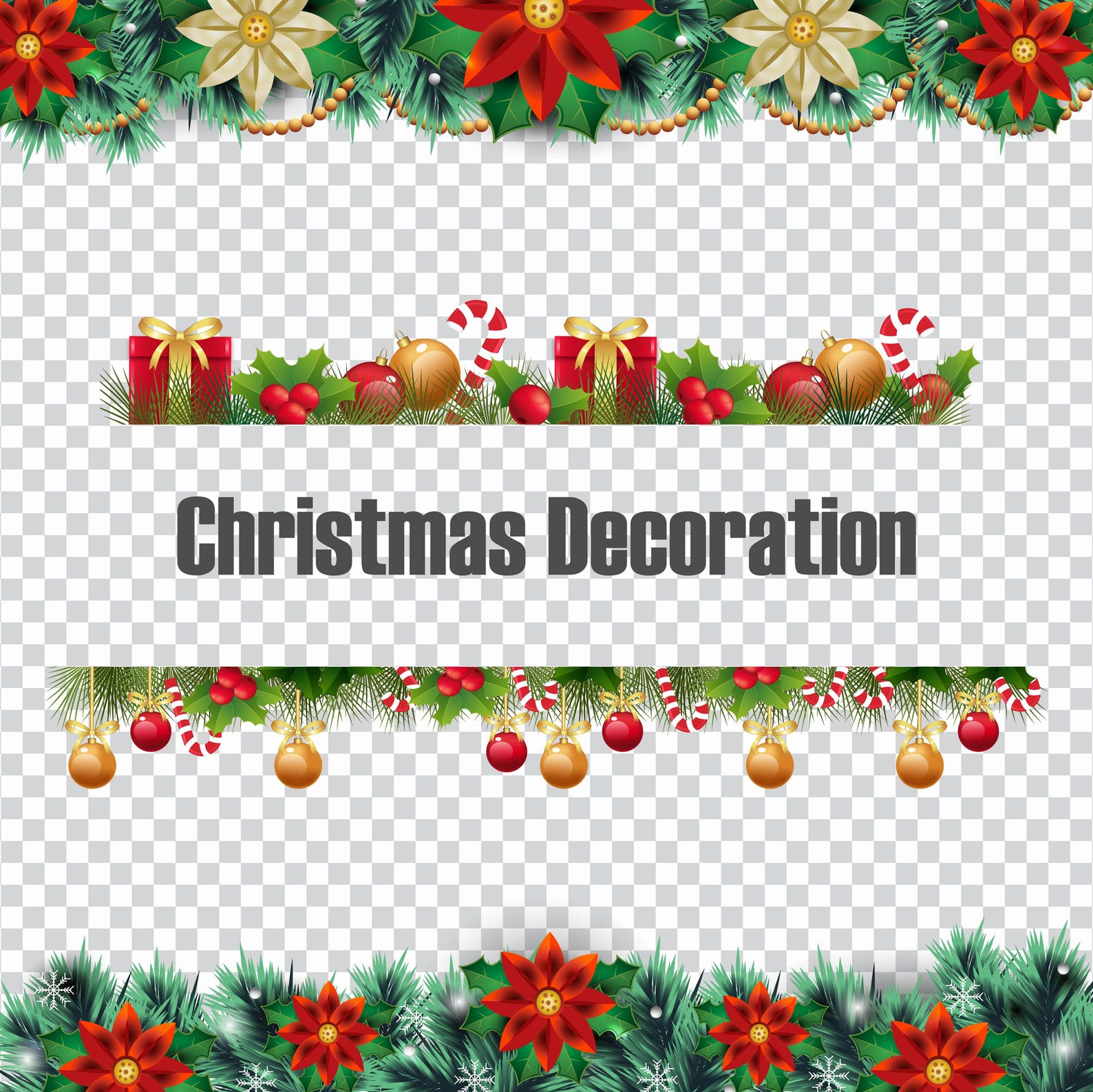 Christmas Garland Borders, 12 Festive Winter Borders, Holiday Digital ...