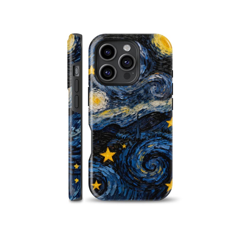Starry Night Phone Case Inspired Artwork Cover Fits iPhone 17 Pro, 15 ...