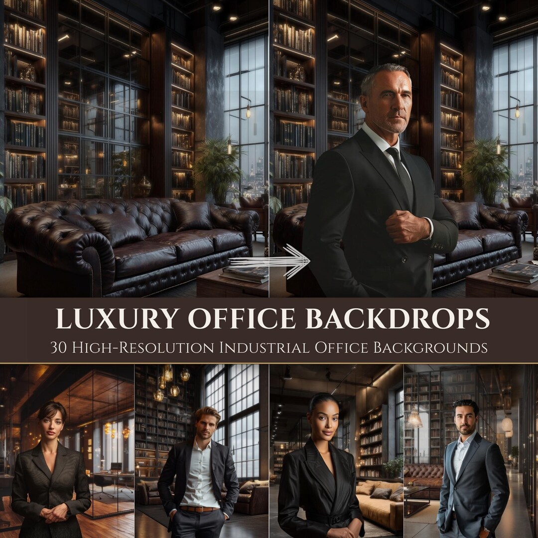 Office Backdrops Bundle | Luxury CEO Office Headshots | 30 Modern 4:5 ...