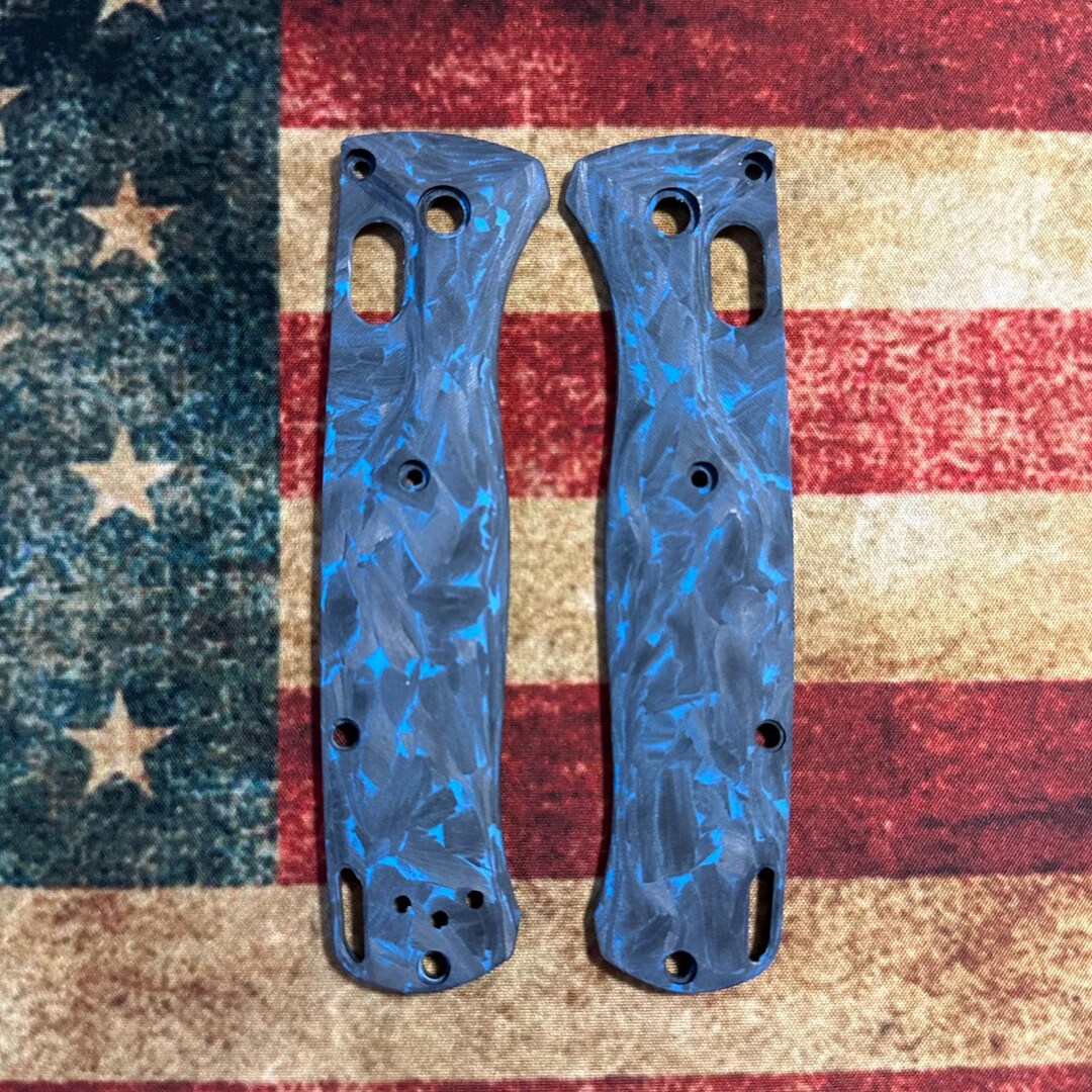 Benchmade Bugout BLUE Flake CARBON FIBRE Replacement Scales - Etsy