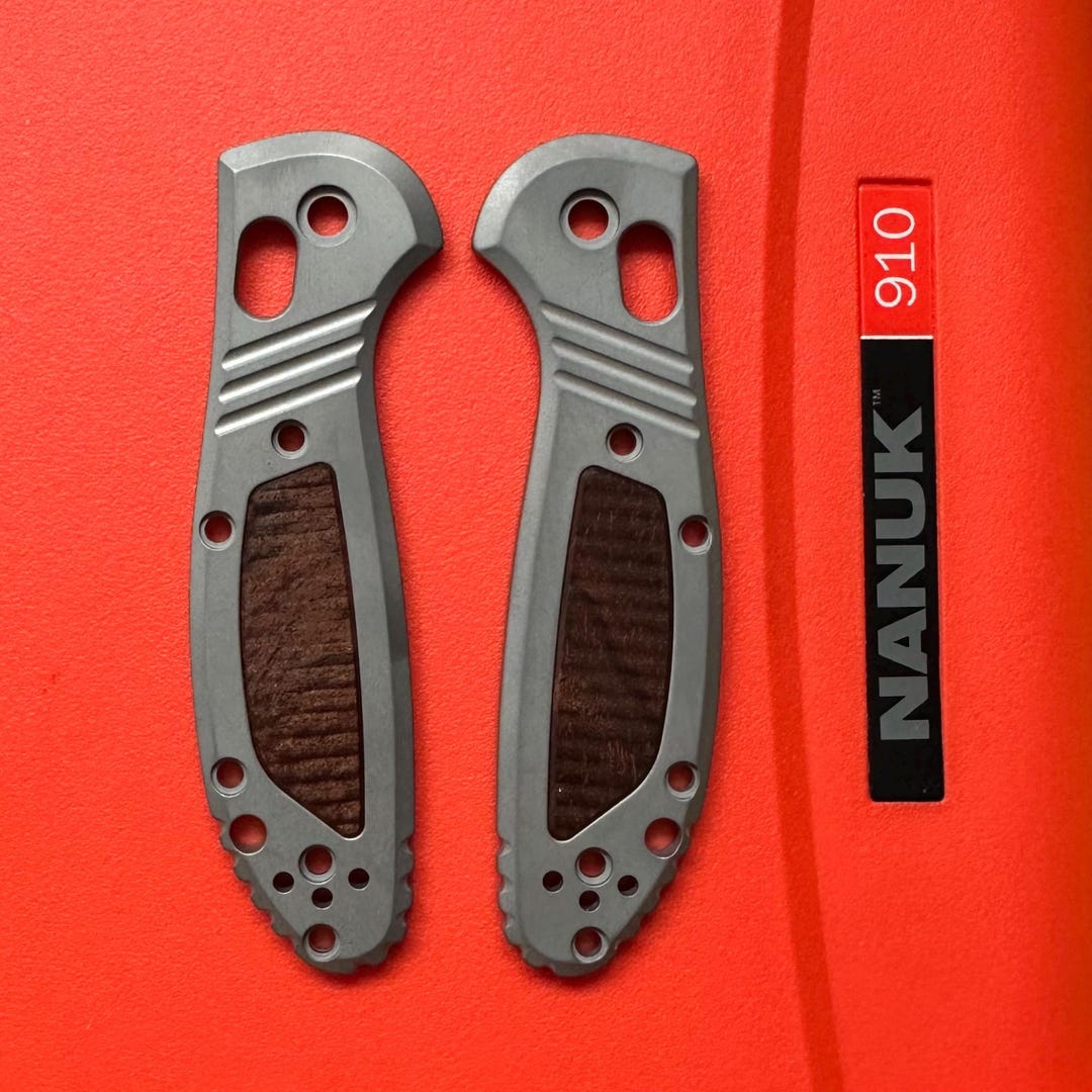 Custom TITANIUM Mini Griptilian Scales 555 556 Benchmade Replacement ...