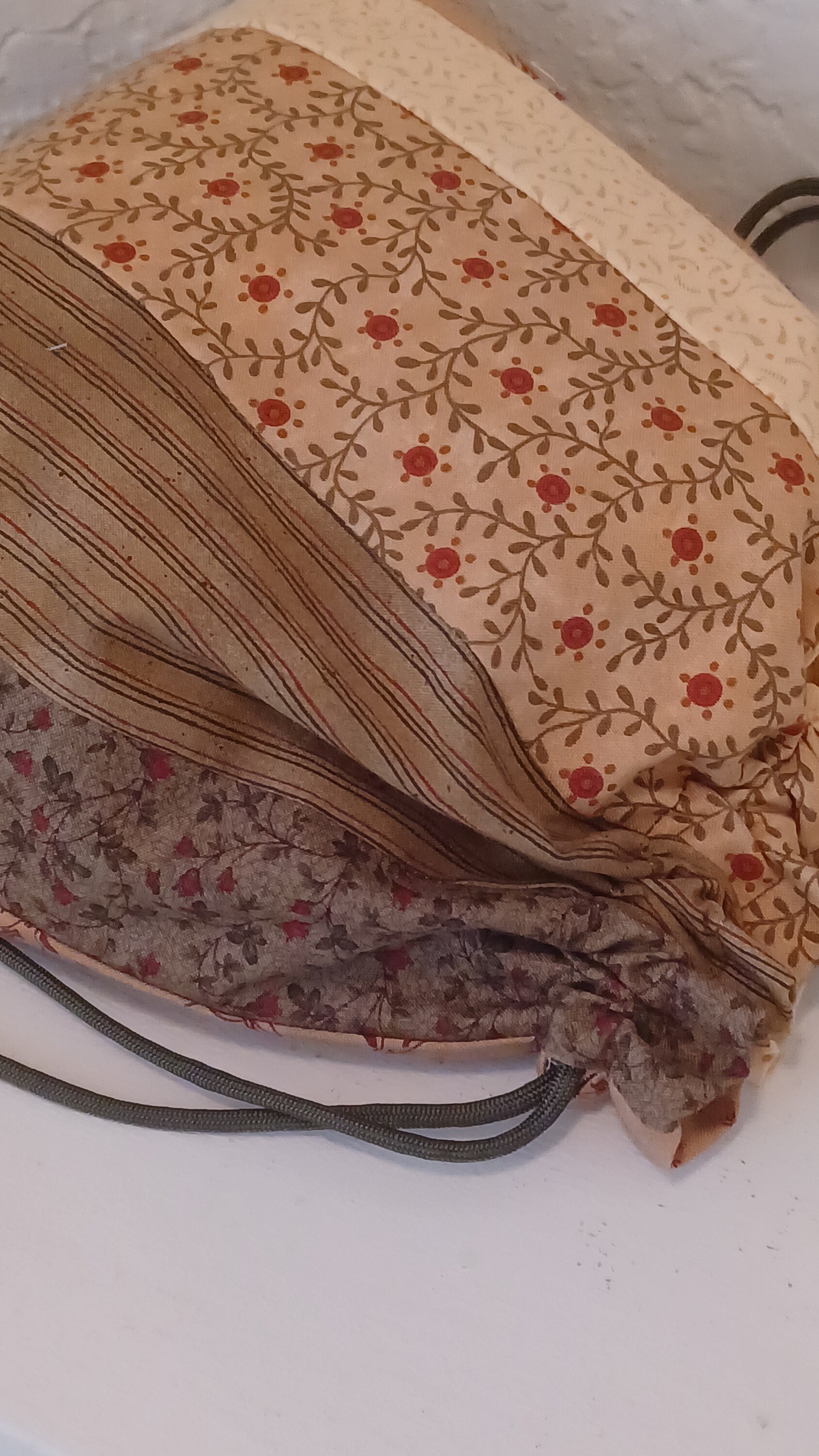 Draw String Tote Bag Brown School Bag Cosmetic Bagl Craft Work Bag FREE ...