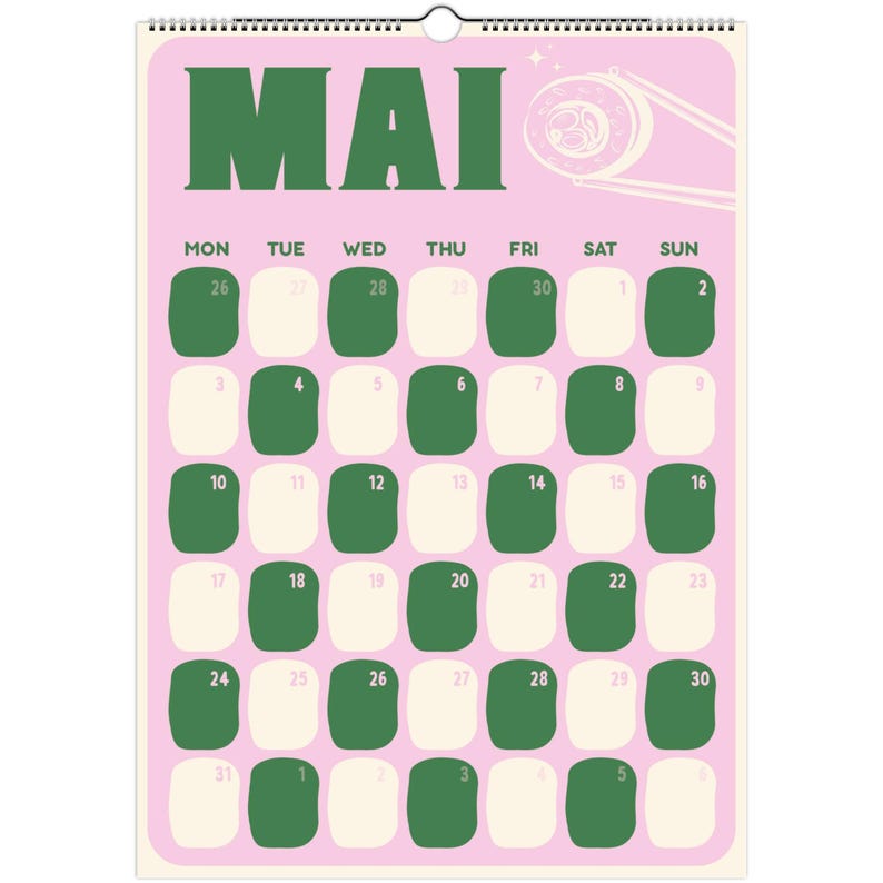 Mid Century Modern Wall Calendar 2027 | Retro Scandinavian Calendar ...