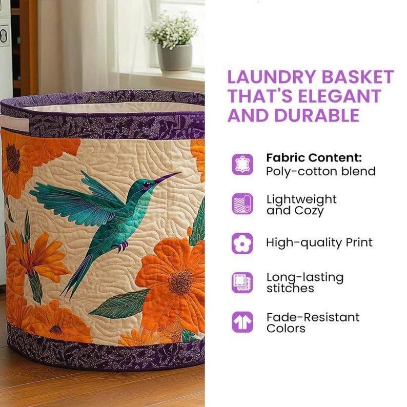 Golden Buzz Quilted Laundry Basket, Honeycomb Bee Design Hamper ...