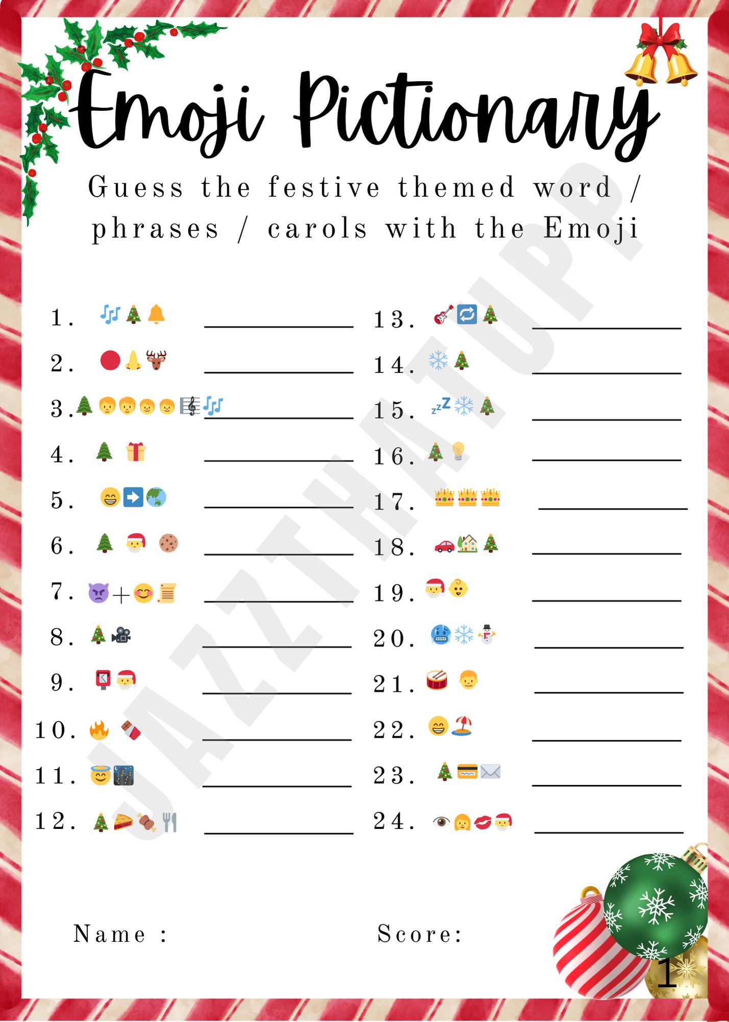 Festive Emoji Pictionary - Etsy