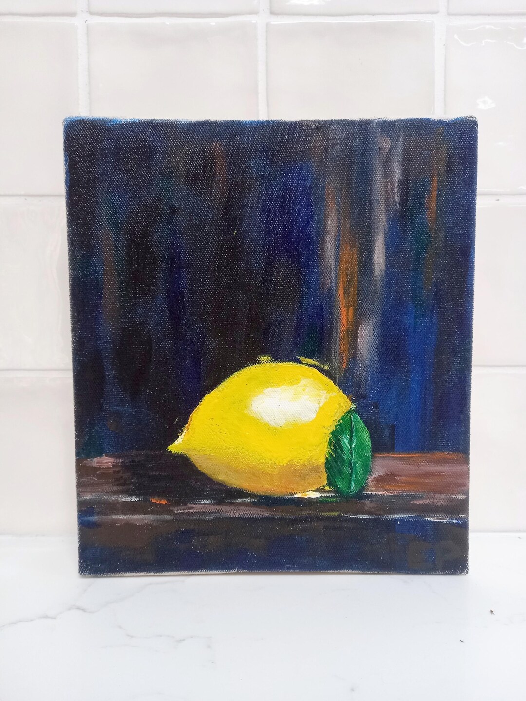 Still Life of a Lemon. Acrylic Painting - Etsy