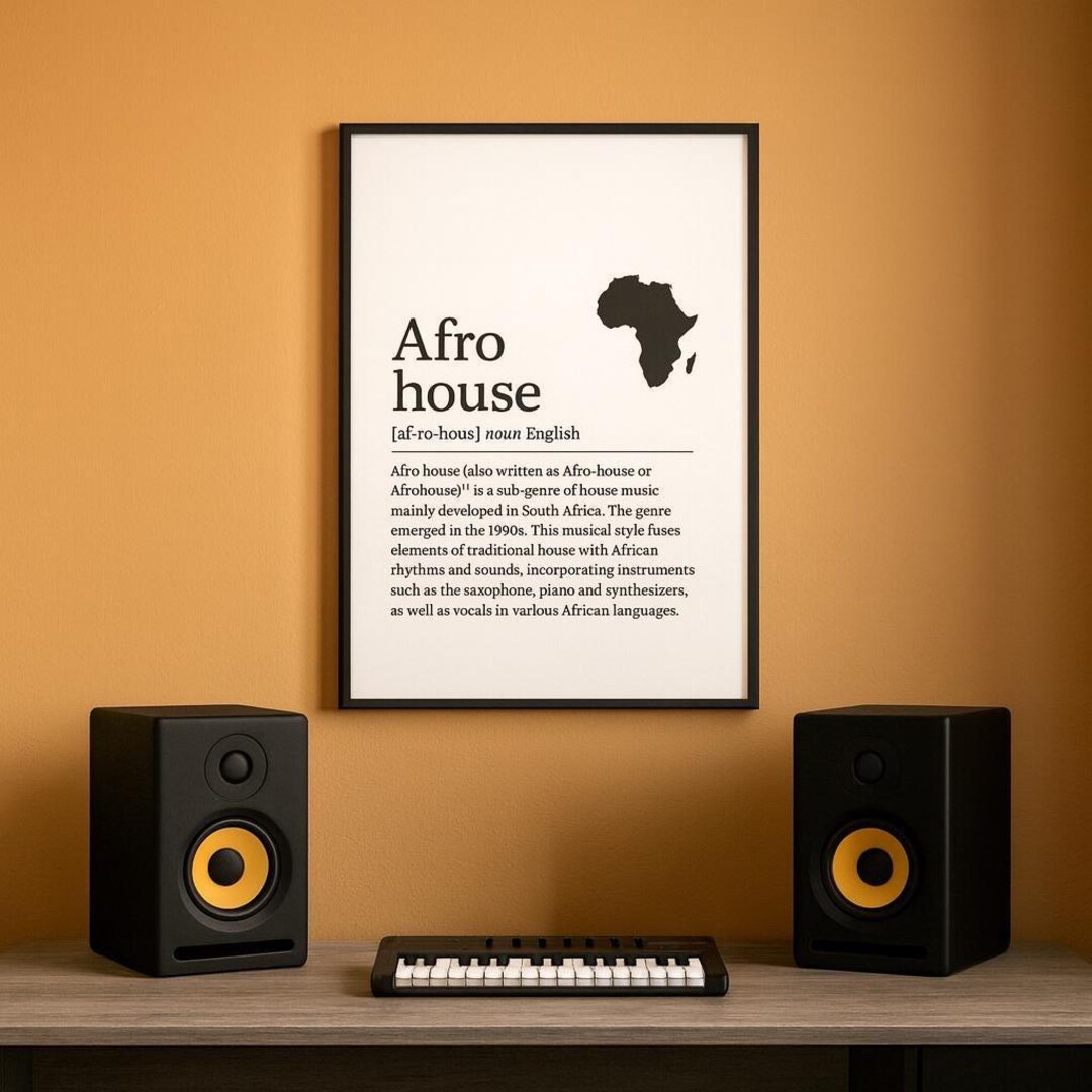 Afro House Music Definition Poster – Minimalist Typography Wall Art ...