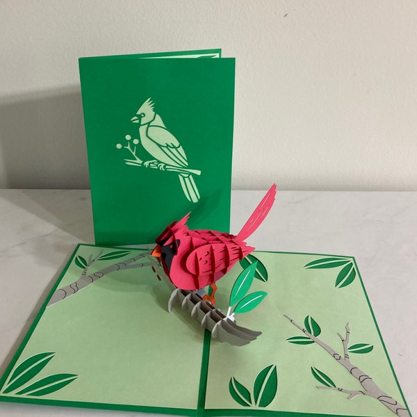 Cardinal Pop up Card - Etsy