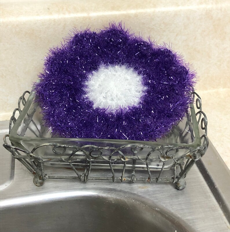 Dish Scrubbie, Flower Dish Scrubby, Pot Scrubber, Gentle Scrubbie ...