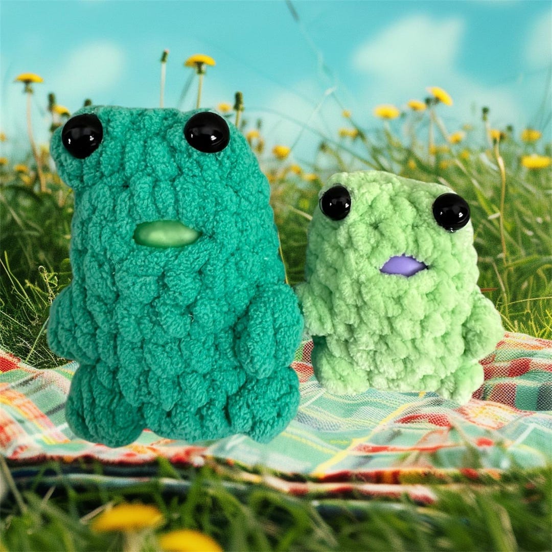 Crochet Frog Squishy, Stress Relief, Anxiety Relief, Squishy Ball ...