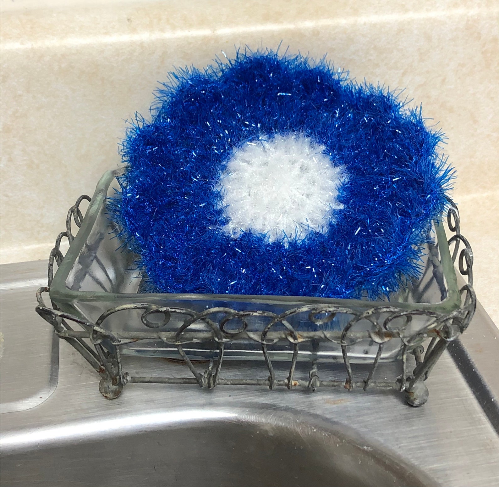 Dish Scrubbie, Flower Dish Scrubby, Pot Scrubber, Gentle Scrubbie ...
