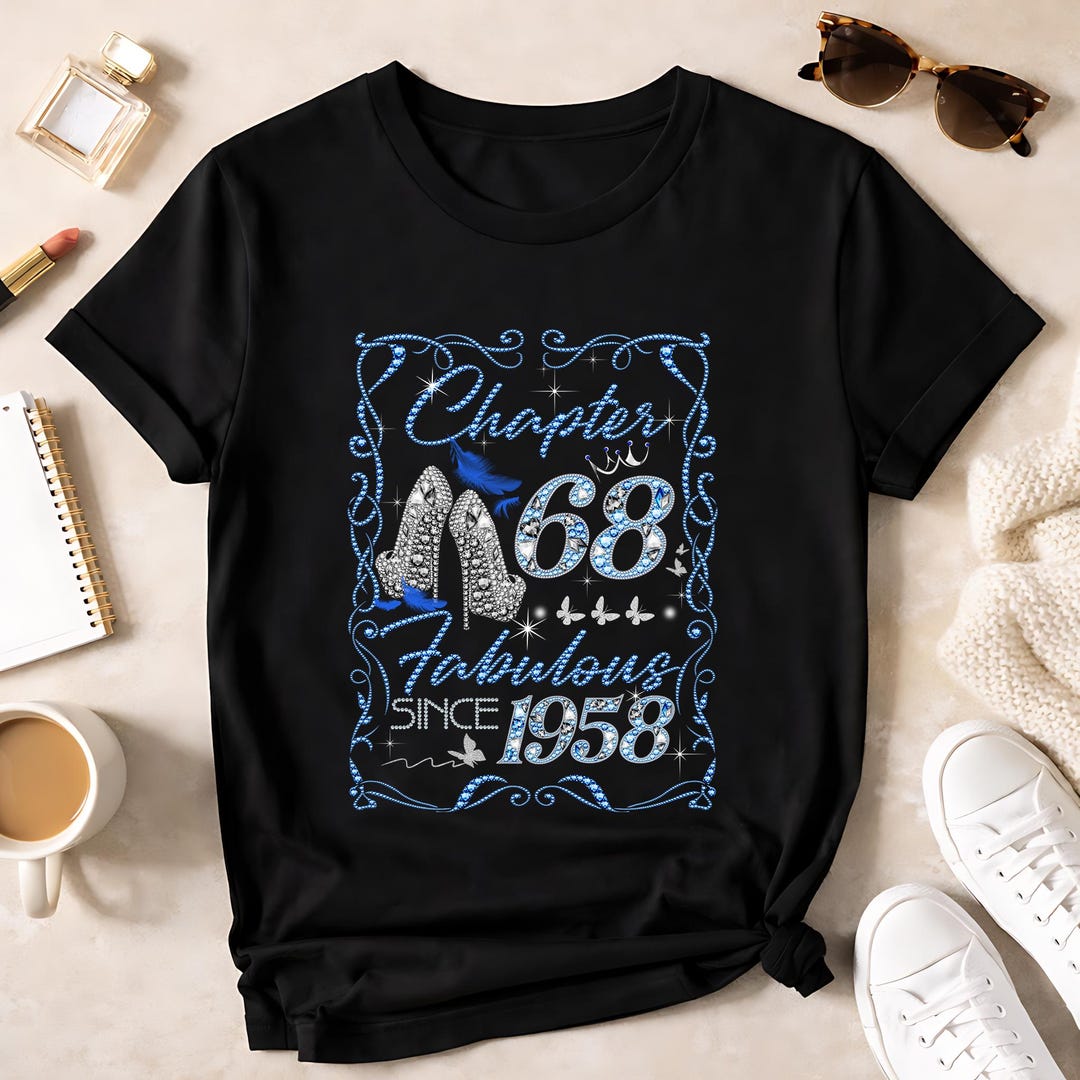 68th Birthday Shirt for Women, Chapter 68 Since 1958 Gift, Personalized ...