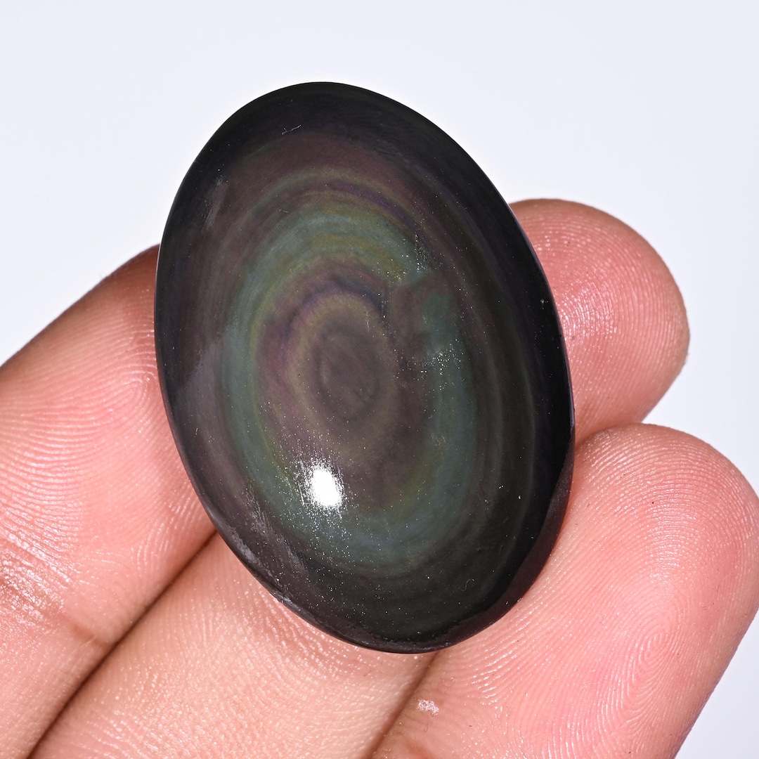 Exclusive Top Quality Natural Rainbow Obsidian Oval Shape Cabochon ...